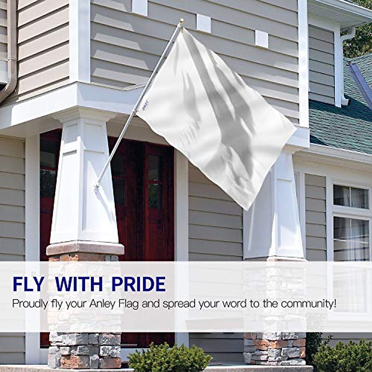 Anley Pack of 2 Fly Breeze 3x5 Foot Solid White Flag - Vivid Color and Fade Proof - Canvas Header and Double Stitched - Plain White Flags Polyester with Brass Grommets 3 X 5 Ft