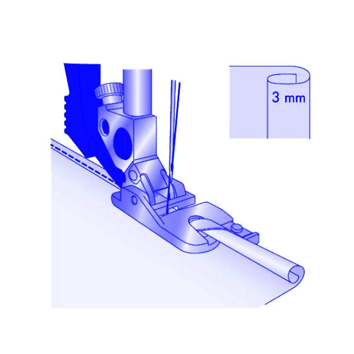 DREAMSTITCH 820249096 3mm Rolled Hem Presser Foot with IDT for Pfaff Sewing Machine ALT : 98-694818-00, 3820284-096,820284096,820249096