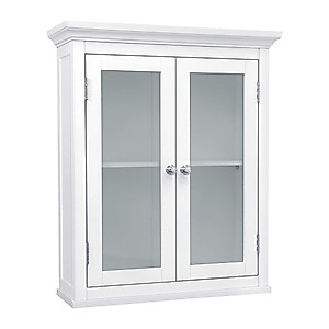 Elegant Home Fashions Madison Removable Wooden Wall Cabinet with 2 Doors, White