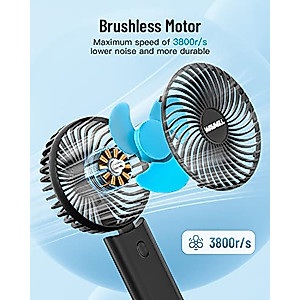 Portable Fan, 5200mAh Mini Handheld Fan,Baby Stroller Fan With Flexible Tripod, 3 IN 1 Portable Fan, Detachable & Foldable Personal Fan for Baby, Travel, Outdoor, Desk