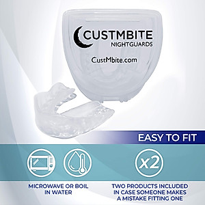CustMbite Nightguard for Teeth Grinding, Clear (2 Pack) Made in USA