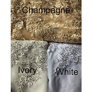 FAIOKAVER Wedding Veils Cathedral Length 1 Tier Sequins Lace Applique with Comb