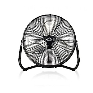 Tech Drive High Velocity Floor Fan,18 inch Heavy Duty Metal Industrial Fans,3 Powerful Speed,360° Adjustable Tilting and All Metal Construction, Black
