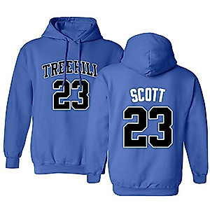 KINGS SPORTS Ravens Basketball Movie #23 Nathan Scott One Tree Hill Jersey Style Men's Hoodie Sweatshirt (Royal,M)