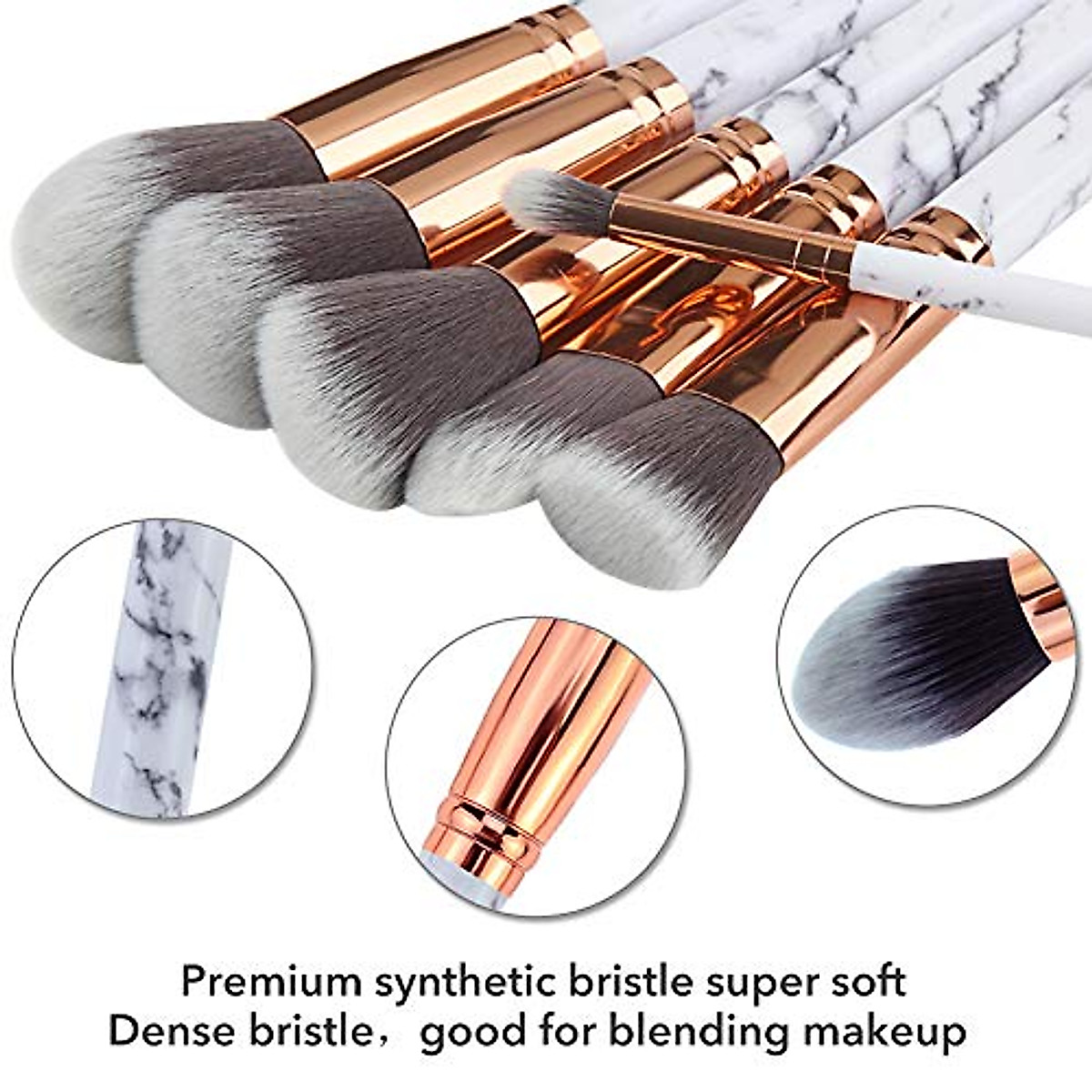 Makeup Brushes Set 15PCS Professional Make up Brushes Set Synthetic Foundation Powder Concealers Eye Shadows Makeup Tools Grey