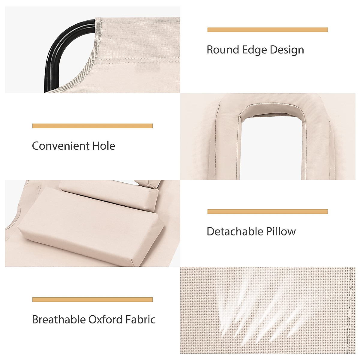 Tangkula Folding Chaise Lounge Chair with Hole for Face, Outdoor 5-Position Adjustable Reclining Beach Sunbathing Chair, Portable Face Down Tanning Chair for Patio Backyard Poolside Beach (2, Beige)