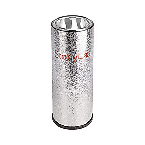stonylab Dewar Flask, Cylindrical Form Borosilicate Glass Dewar Flask with Aluminum Base, 210mm Interior Depth and 70mm Interior Diameter for Laboratory, 665ml