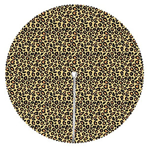 Animal Print Pattern round outdoor tablecloth,Round Tablecloth with Umbrella Hole and Zipper for Patio Garden,Waterproof Spill-Proof,for patio table with umbrella(72" Round,Mustard Orange and Black)