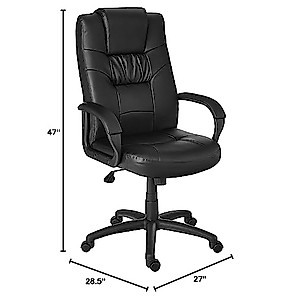 Boss Office Products Executive High Back LeatherPlus Chair in Black