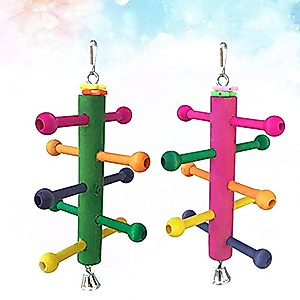 Parakeet Toys Parakeet Toys Parrot Toys 2pcs Stand Toys for Cage Color Climbing Parrot Toy Rotating Wooden Birds Chewing Random Tearing Ladder Parakeet Toys Parrot Toys Parrot Toys