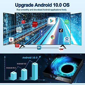 Android TV Box 10.0, Smart TV Box Android 2GB 16GB H616 Quad-Core 64bit CPU Support 2.4G +5G Dual WiFi Ethernet 100M BT 4.0 4K 6K Ultra HD Output H.265 Decoding Android Box