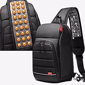 XIXIDIAN Anti-Theft Sling Chest Bag Waterproof Crossbody Shoulder Bag Casual Daypack Rucksack with USB Charging Port for Men