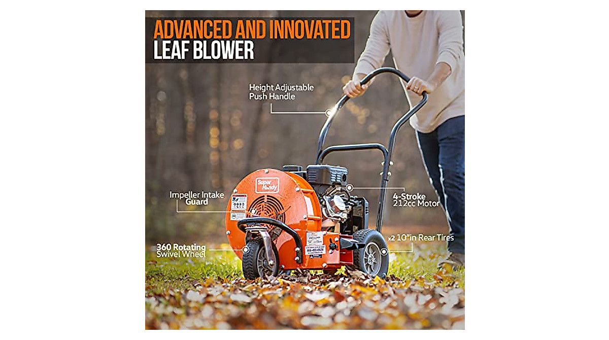 SuperHandy Wheeled Leaf Blower - Powerful 200 MPH Wind & 2000 CFM Airflow