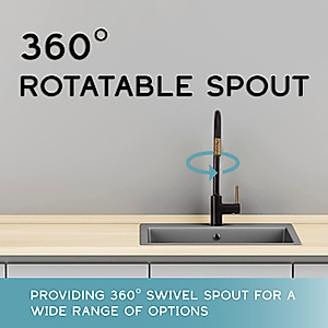 Strictly Sinks Pull Down Kitchen Faucet – Kitchen Faucet with Pull Out Sprayer & 360° Swivel Spout, Faucet for Kitchen Sink with Spray & Stream Modes (Black & Gold Finish)