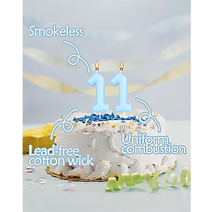 Hongplus Macaron Blue Number 1 Candle, First Birthday Candle, Macaron Blue Happy Birthday Candles for Cake, Blue Cake Topper Decorations for Girls Boys Pastel Sweet Birthday Party Decorations Supplies