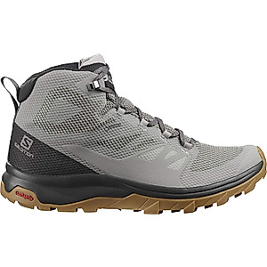 Salomon Outline Mid Gore-TEX Hiking Boots for Men, Black/Beluga/Capers, 7