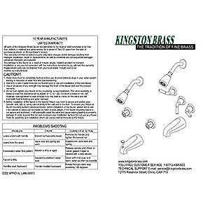 Kingston Brass GKB248 Magellan Tub and Shower Faucet with Two Handles, Brushed Nickel 11.68 x 8 x 7.38