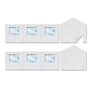 BenefitUSA Carport Side Wall for 10x20 Tent Garage, Replacement Canopy Sidewall White (Side Wall ONLY, Frame NOT Included)