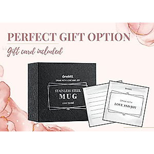 Onebttl Horse Gifts for Girls, Women, Horse Lovers, Insulated Stainless Steel Coffee Mug with Lid and Handle, Equestrians, Cowgirls Gifts for Birthday, Christmas, 12 oz, Rose Gold