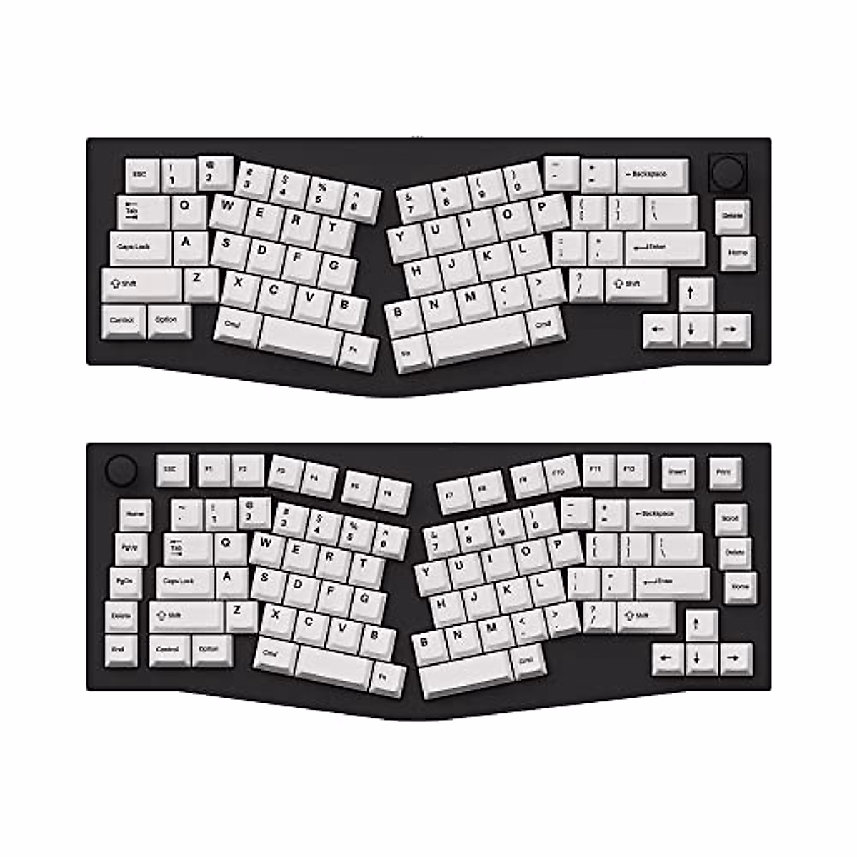 Keychron Double Shot Cherry PBT Keycap Full Keycap Set (219 Keys) - Black on White