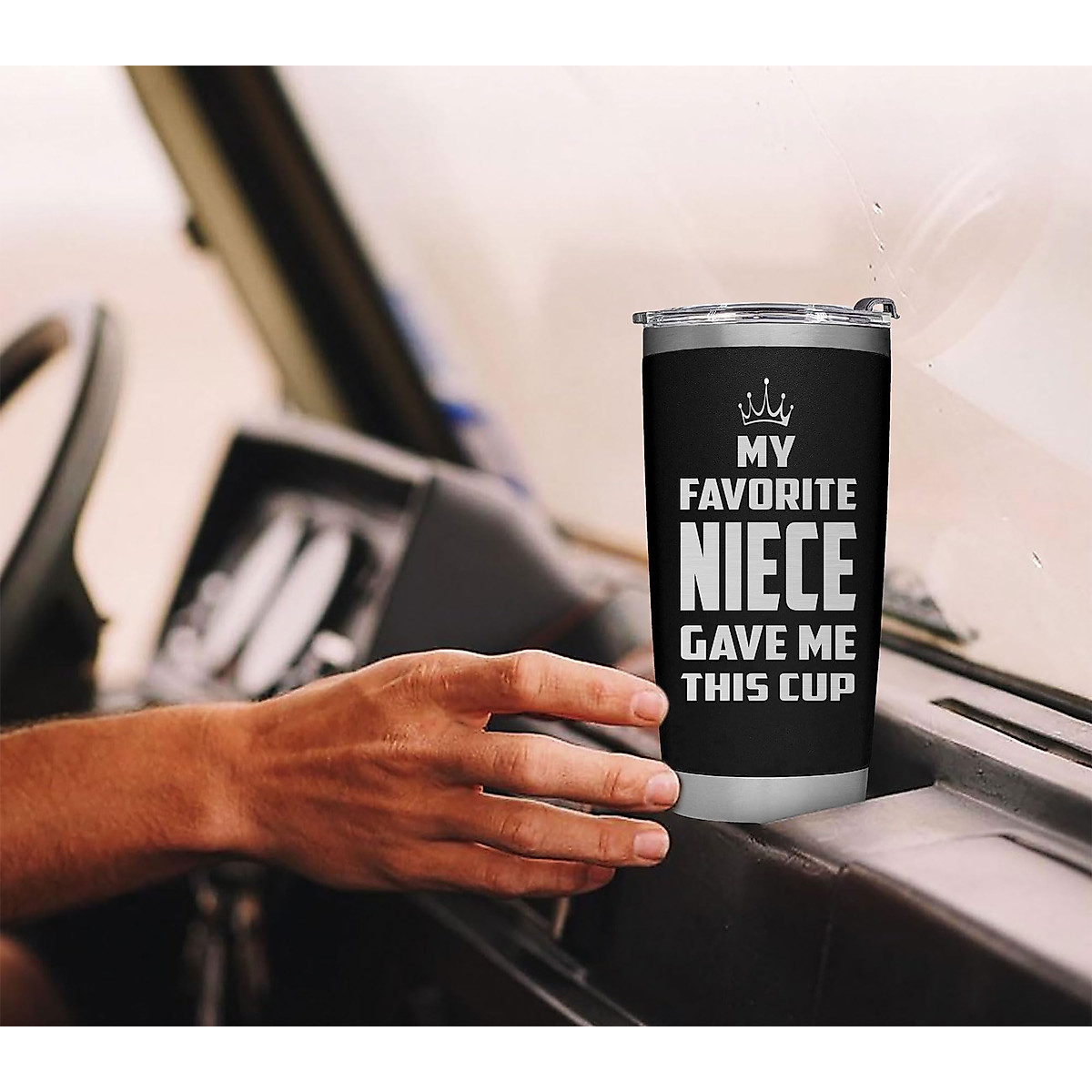 Christmas Gifts for Uncle, Aunt from Niece - Uncle Gifts for Fathers Day, Christmas - Birthday Gifts for Uncle, Aunt - Funy Gifts for Uncle - Uncle Birthday Gift - Uncle Tumbler 20oz, Black