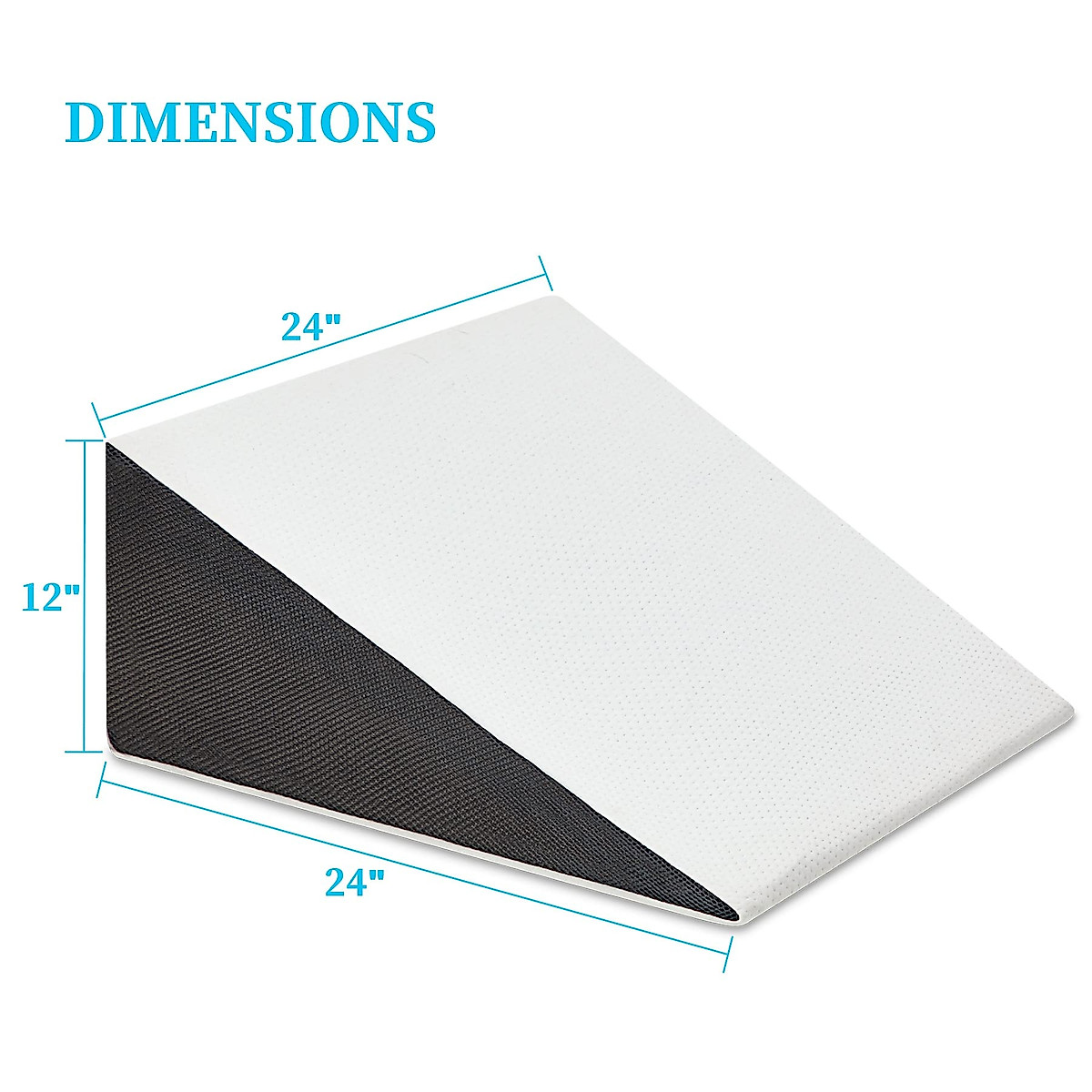 Touchutopia Bed Wedge Pillow for Sleeping, 12" 24" 24" Triangle Cooling Memory Foam Top, Elevated Support Wedge Pillow - Removable Washable Cover