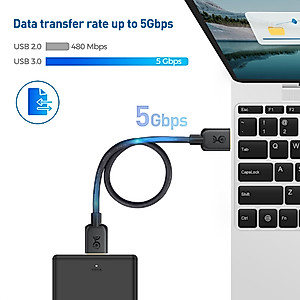 Cable Matters Short USB 3.0 Cable 6ft, USB to USB Cable/USB A to USB A Cable/Male to Male USB Cord/Double USB Cord in Black