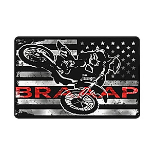 Niqqzit Motocross Dirt Bike American Flag Area Rugs 60x39 in Anti-Slip Door Mat, Ultra Soft Fuzzy Fluffy Carpet Large Floor Rug Bedroom Living Room Dorm Nursery Kitchen Home Decor
