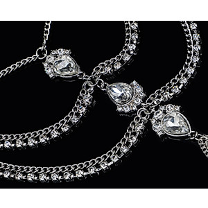 Bienvenu 2 PCS Crystal Beach Wedding Foot Jewelry Barefoot Sandals Toe Ring Boho Anklet,Style2_Golden