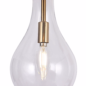 KSANA Gold Glass Pendant Lighting for Kitchen Island, Modern Electroplated Hanging Light Fixture with Clear Glass Shade for Dining Room, Hallway, Bedroom, Foyer and Entryway