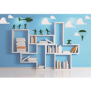 Army Men Wall Stickers Soldier Helicopter for Boy Kids Bedroom Decal Home Decor