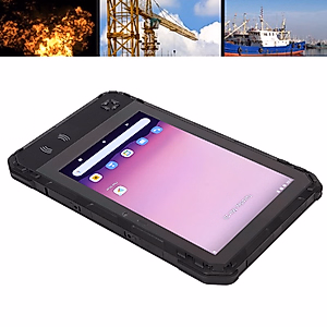 GLOGLOW Field Work Tablet, 2.4G 5.8G WiFi 256G Expandable IP68 Waterproof 8 Inch Rugged Tablet 100‑240V 4G Network with NFC for Warehouses (US Plug)