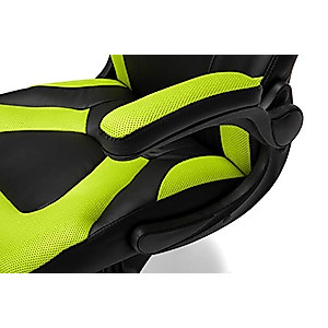 OFM Gaming Chair Ergonomic Racing Style PC Computer Desk Office Chair - 360 Swivel, Integrated Lumbar Support & Headrest, Adjustable Height, Recline Tilt Control, Flip-Up Arms, 275lb Max (2020 Green)