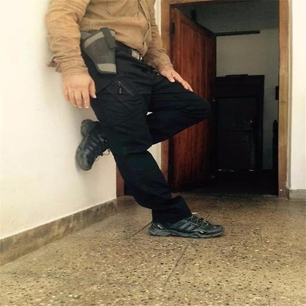 KEHAIOO Men Military Tactical Cargo Pants, SWAT Combat Army Trousers, Casual Many Pockets Stretch Cotton Pants Gray S