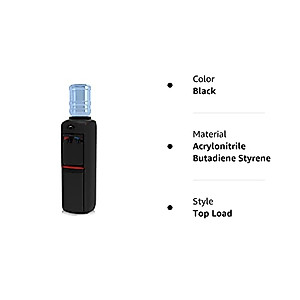 Top Loading Water Dispenser, Water Cooler with Compressor Cooling, Child Safety Lock, Energy Saving, ETL Approved - Hot, Cold & Room Water, 3 Temp Settings, Black