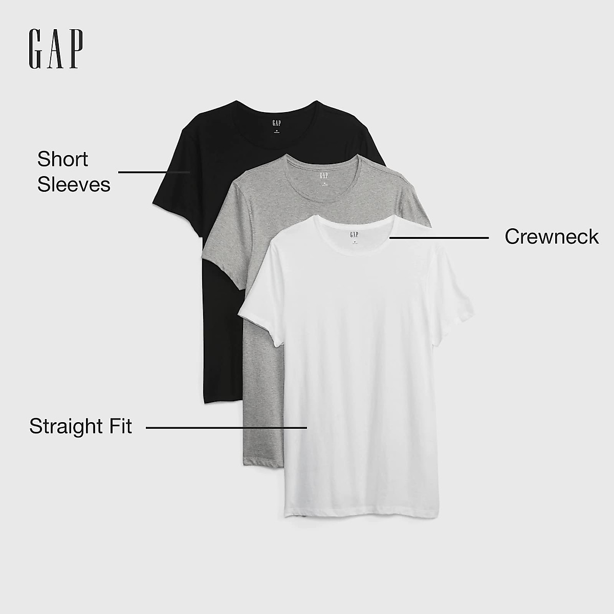 GAP Mens Classic T-Shirt (3-Pack) T Shirt, Multi, Small US