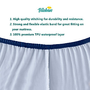 Biloban Pack and Play Sheets Fitted Waterproof 2 Pack, Compatible with Baby Graco Pack n Play/Playard and Other 38" X 26" Playpen Mattress, Navy