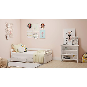 Alaterre Furniture Jasper Twin to King Extending Day Bed with Storage Drawers, White