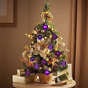 30PCS 2" Christmas Ball Ornaments Shatterproof Purple Christmas Tree Decorations Xmas Tree Balls Halloween Ornaments Décor