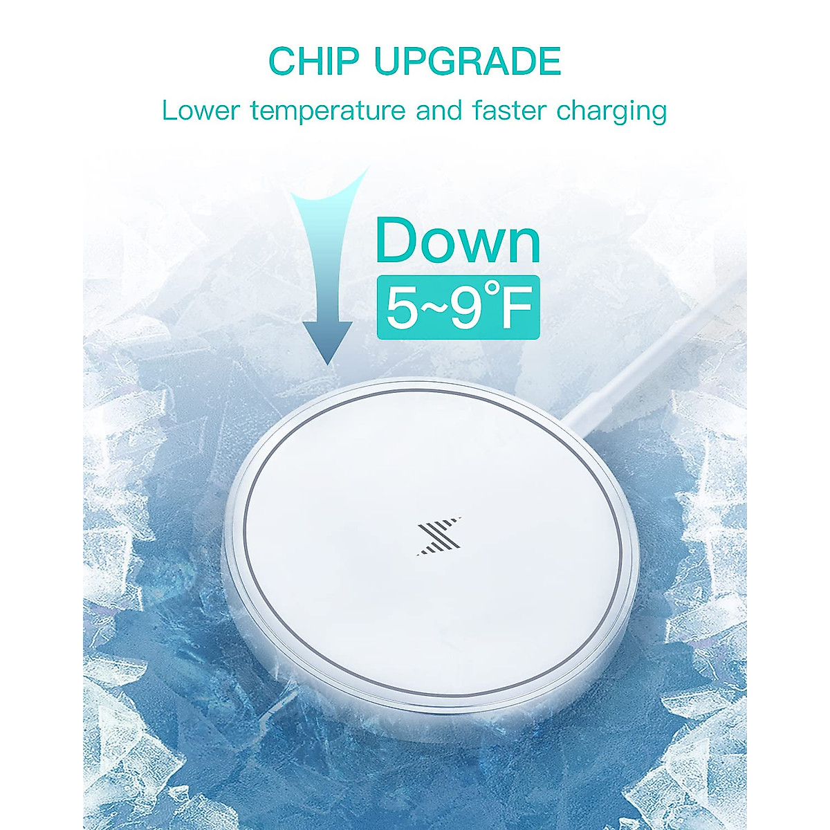 ZUBARR Nano Pro Wireless Charger 15W Max Fast Wireless Charging Pad Compatible with iPhone 14 13/12/ Mini Pro Pro max and Wireless-Charger AirPods Series,with Included Wall Charger and Cable