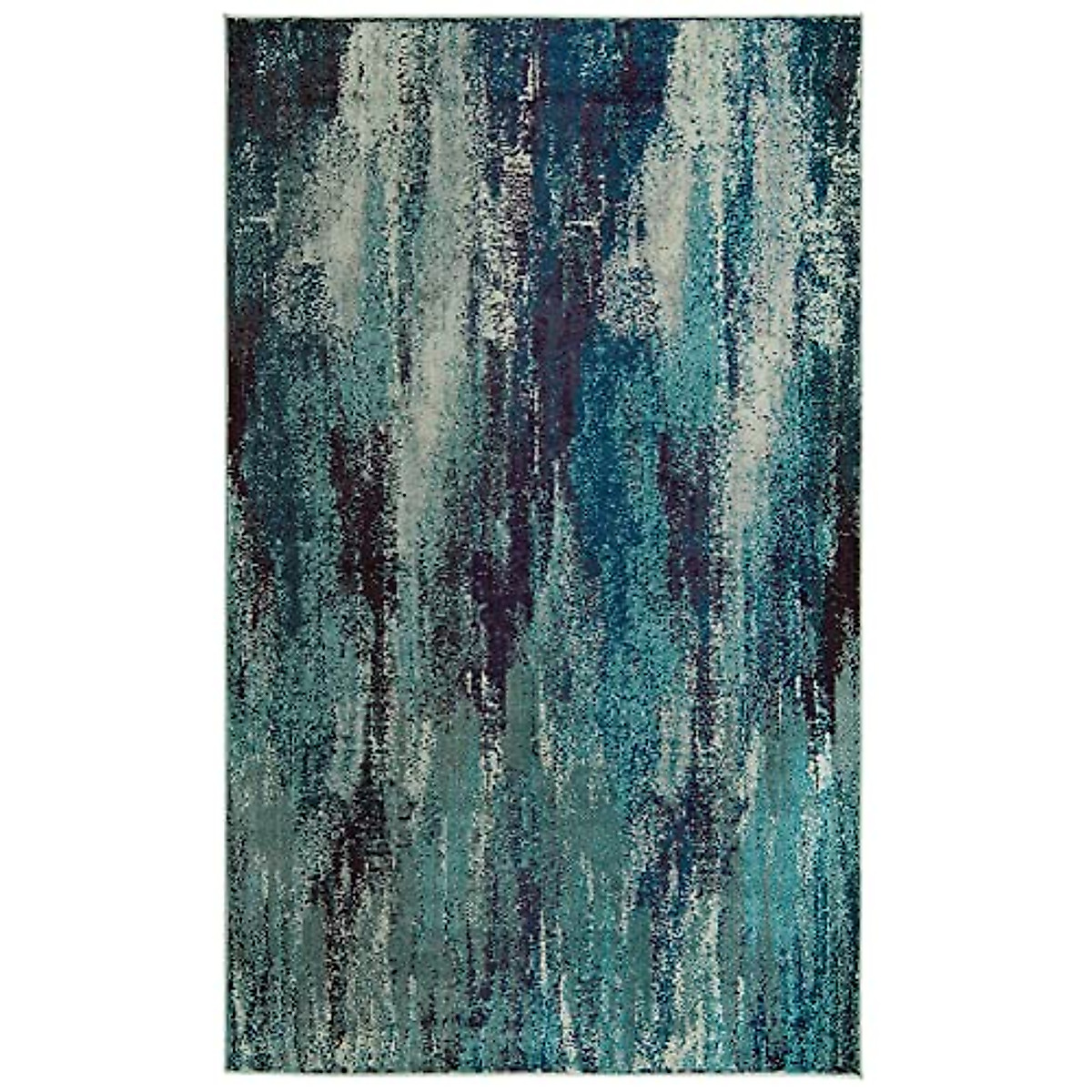 Unique Loom Jardin Collection Colorful, Vibrant, Abstract Watercolor Area Rug, 5' 1" x 8' Rectangle, Blue/Gray