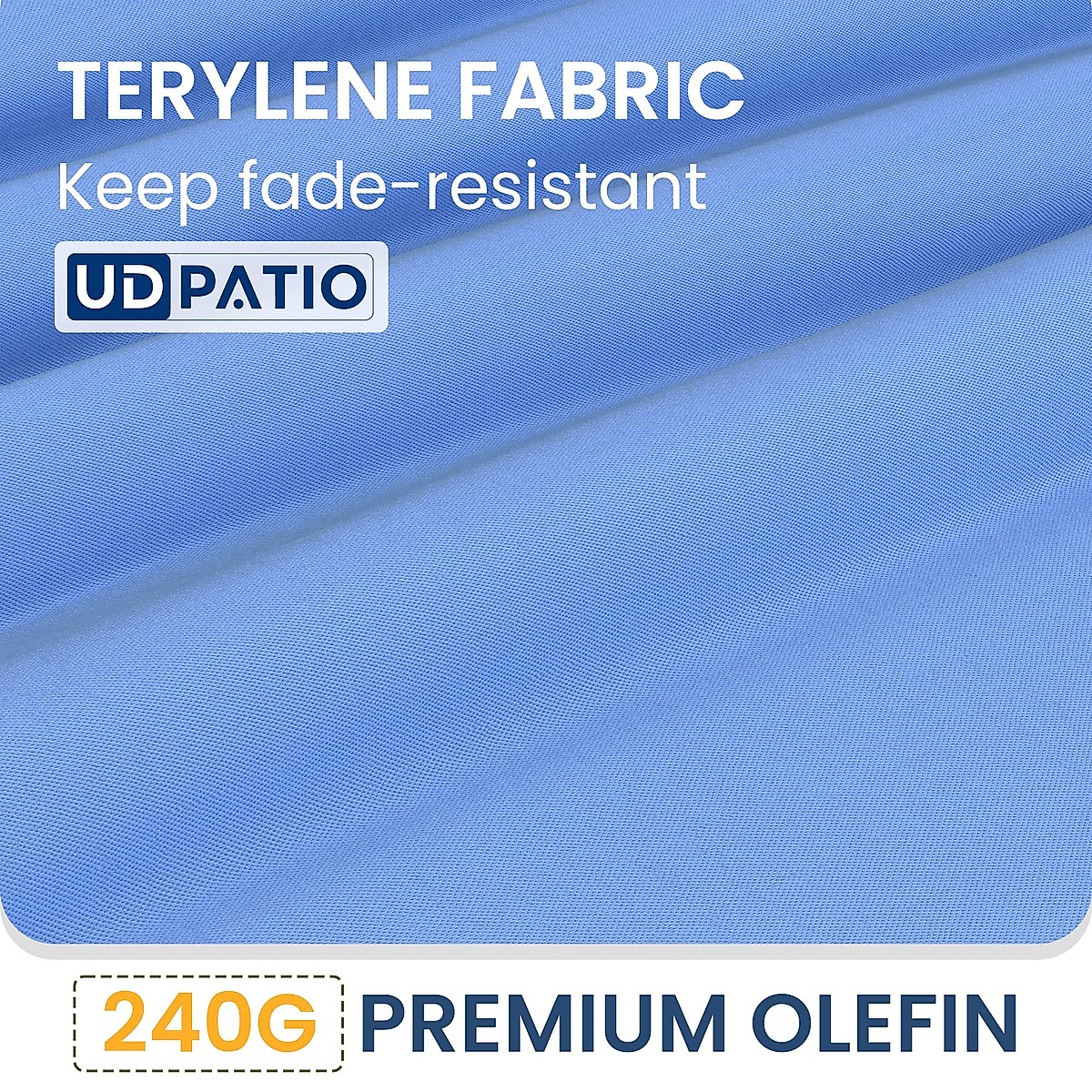 UDPATIO Resin Oversized Patio Furniture Set, Modular DIY Outdoor Sectional Sofa Set, All Weather UV Patio Conversation Set with 5.4'' Thick Cushion for Backyard, Deck, 8pcs Blue White