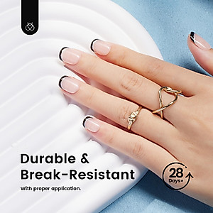 Beetles 504Pcs XS Short Square Nail Tips,12 Sizes Fake Nail Pre Shaped Half Matte Etch X Nail Tips Full Cover False Clear Acrylic Press on Nails for Gel Polish Nail Art Design,Nail Glues Needed