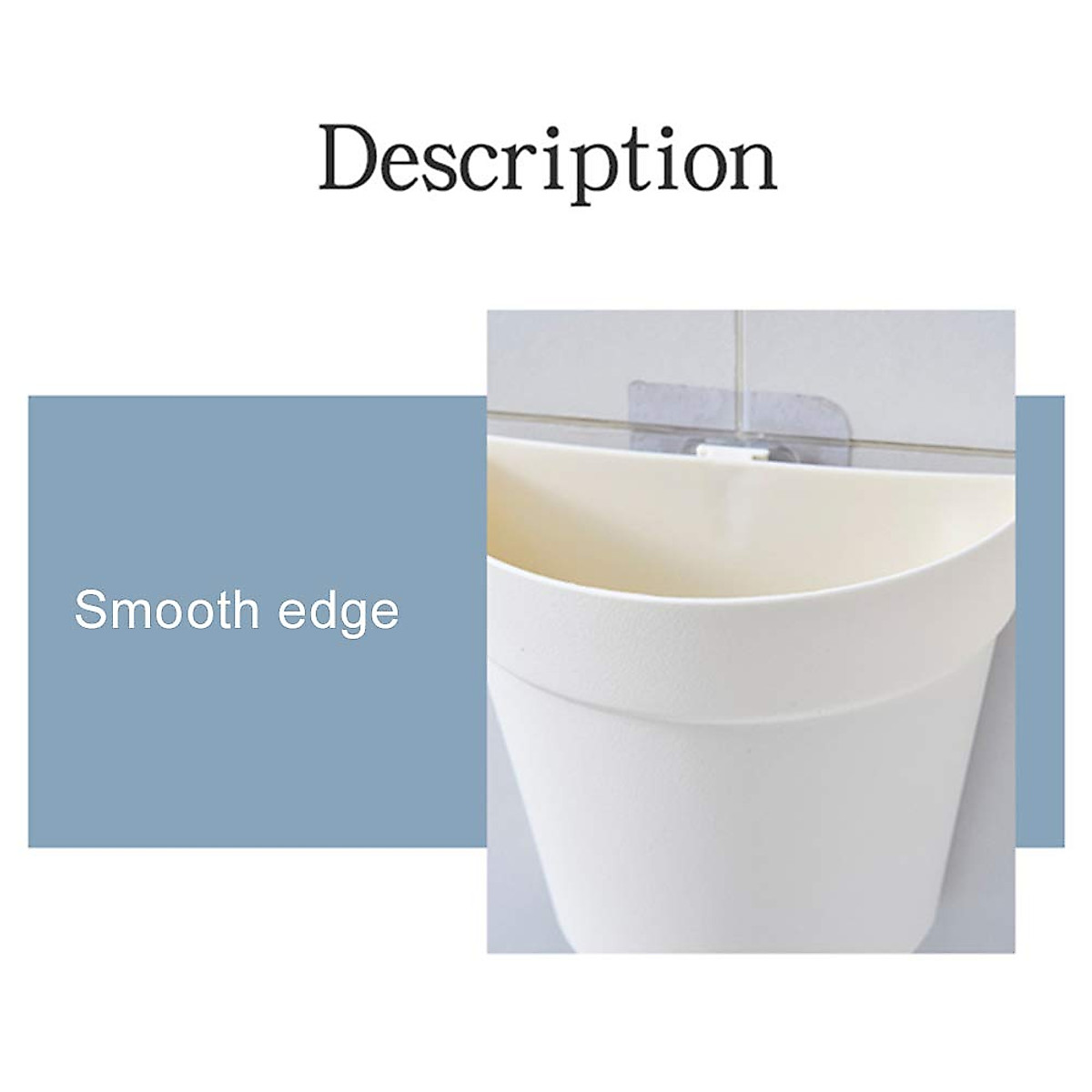 Difcuy Flower Pot，Semicircle Plant Bonsai Flower Pot Planter Bucket Wall Mount Office Home Decor Garden Tools Blue