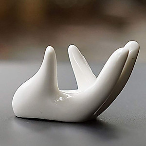 LSHCX 3D Moon Lamp Stand Crystal Ball Stand Suitable for Home, Bedroom, Living Room, Office Decoration, 3.14in L x 1.85in H, 2 Pack(Ceramic)