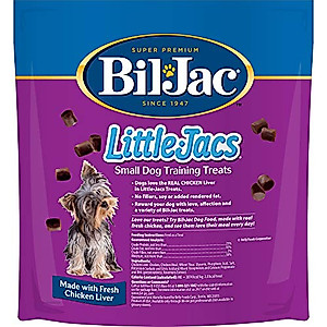 Bil-Jac Little Jacs Small Dog Training Treats - Soft Chicken Liver Dog Treats for Puppy Rewards - Real Chicken, No Fillers, 16oz Resealable Double Zipper Pouch (2-Pack)