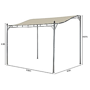 Aweather Metal Pergola Gazebo for Patio Backyard,Sun Shade Shelter for Porch Party,Garden,Grill Gazebo(Beige)