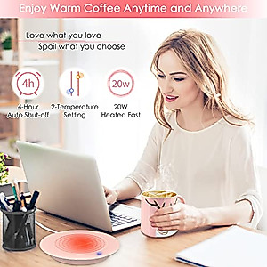Gifts for Mom Wife Women, Coffee Warmer with Mug Set, Electric Coffee Cup Warmer with 15.2oz Mug, Coffee Mug Warmer for Desk, Coffee Lovers Gifts for Birthday, Valentine's Day Gifts