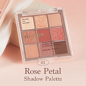 dasique Shadow Palette #02 Rose Petal 7g I 9 Blendable Shades in Smooth Matte and Shimmer Finishes with Gorgeous Pearls | Eye Makeup Palette | Cruelty Free | K-beauty