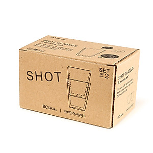 NCnnwovf 1.5 oz Shot Glass Sets with Heavy Base Clear Shot Glasses (2)